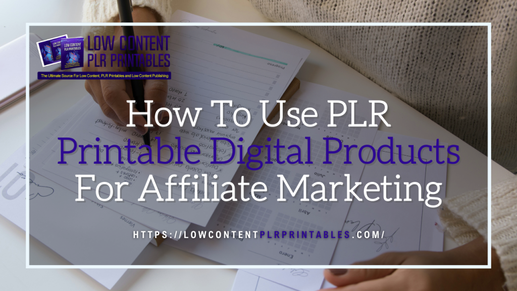 How To Use PLR Printable Digital Products For Affiliate Marketing