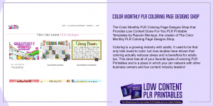 Color Monthly PLR Coloring Page Designs Shop | PLR Printables Store