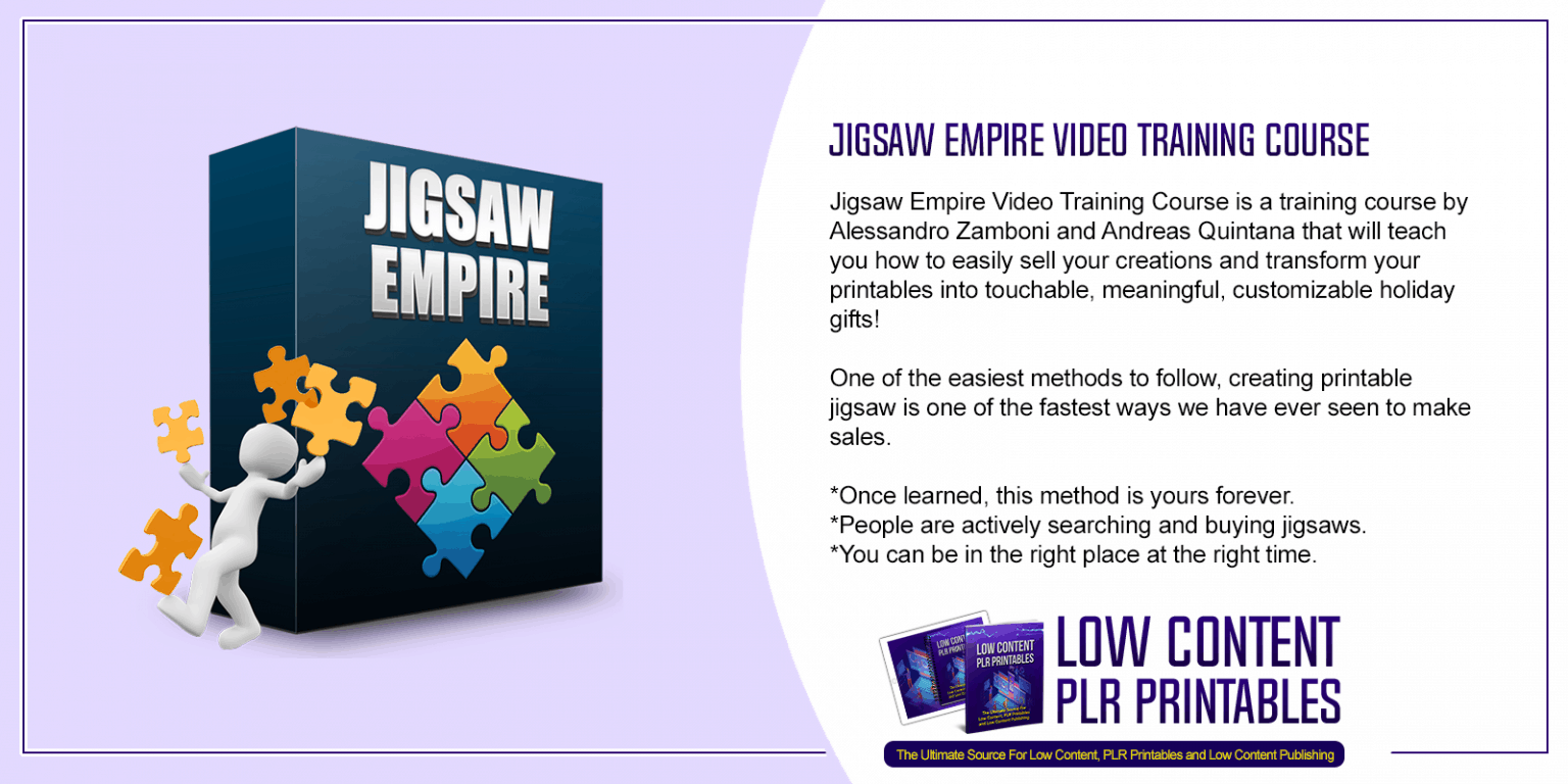 Jigsaw Empire Video Training Course | Printable Puzzles Course