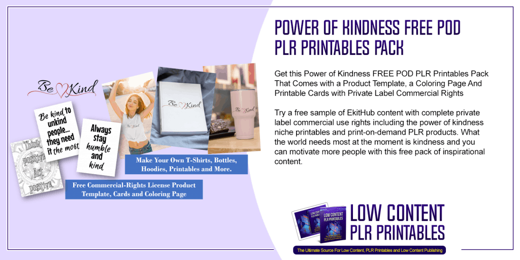 Power of Kindness Free POD PLR Printables Pack | PLR Printables