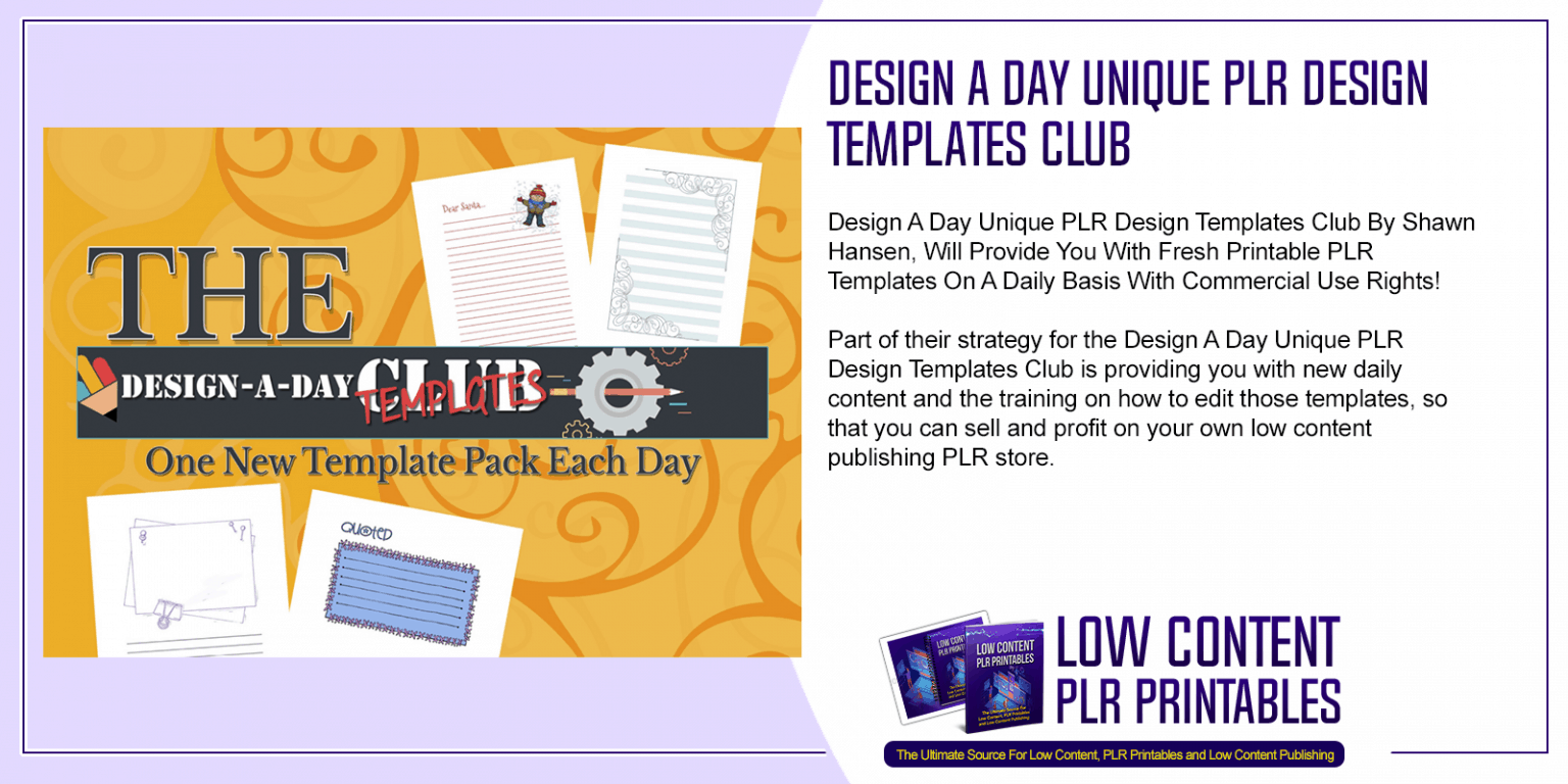 Design A Day Unique PLR Design Templates Club | Membership Program
