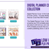Spring Flowers Collection PLR Digital Planner Cover Kit | PLR Planner