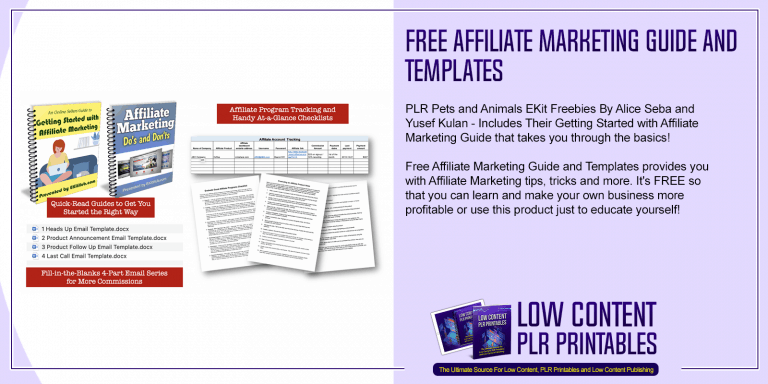 Free Affiliate Marketing Guide and Templates | Free PLR Templates