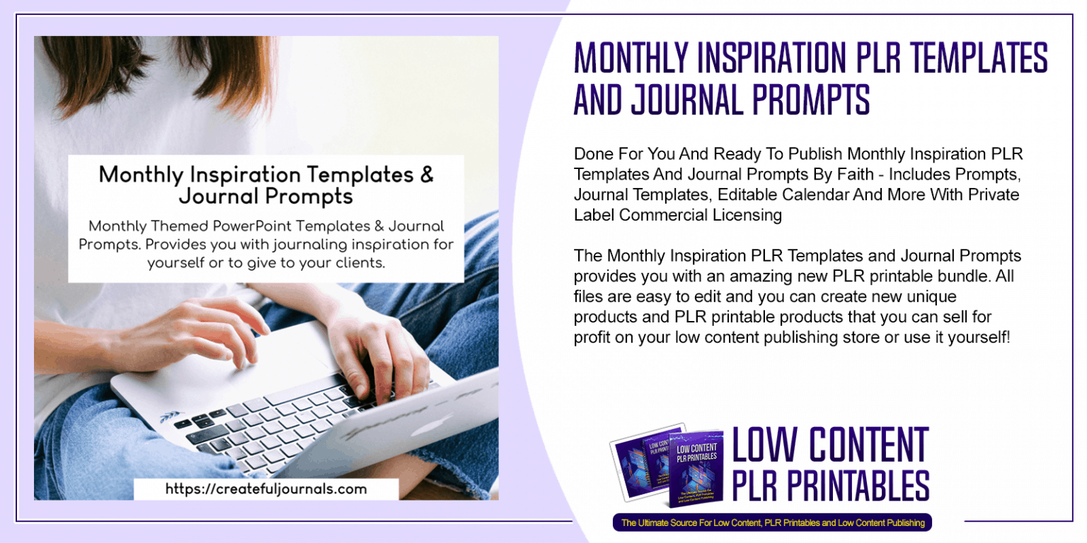 Monthly Inspiration PLR Templates and Journal Prompts | Membership