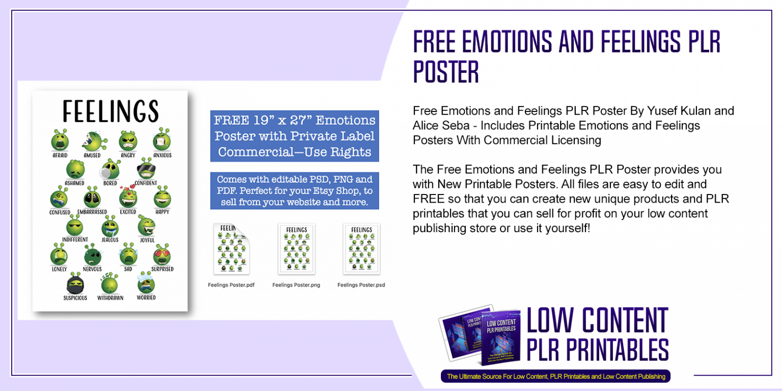 Free Emotions and Feelings PLR Poster | Free PLR Printable Poster