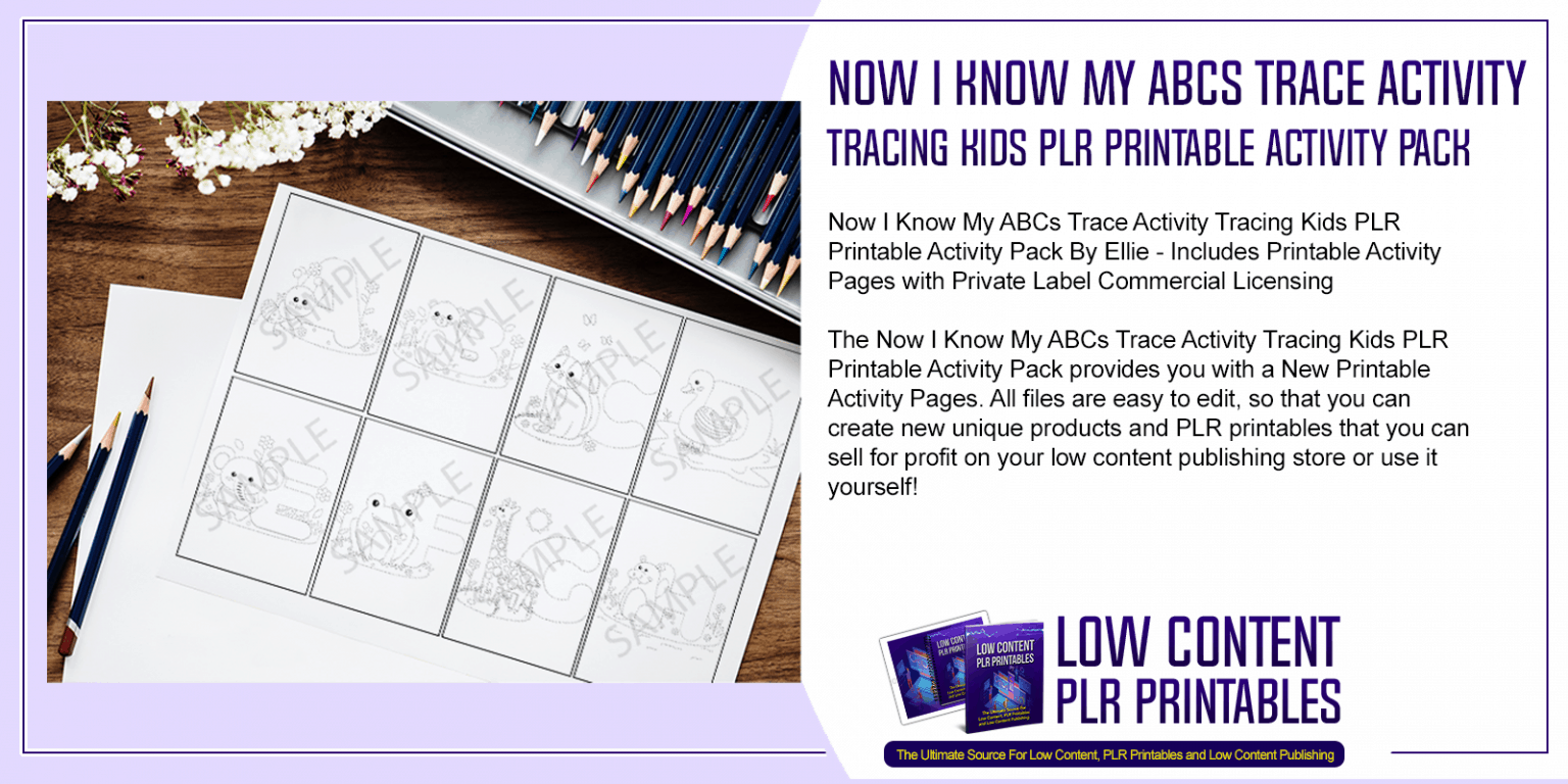 Now I Know My ABCs Trace Activity Tracing Kids PLR Printable Activity Pack