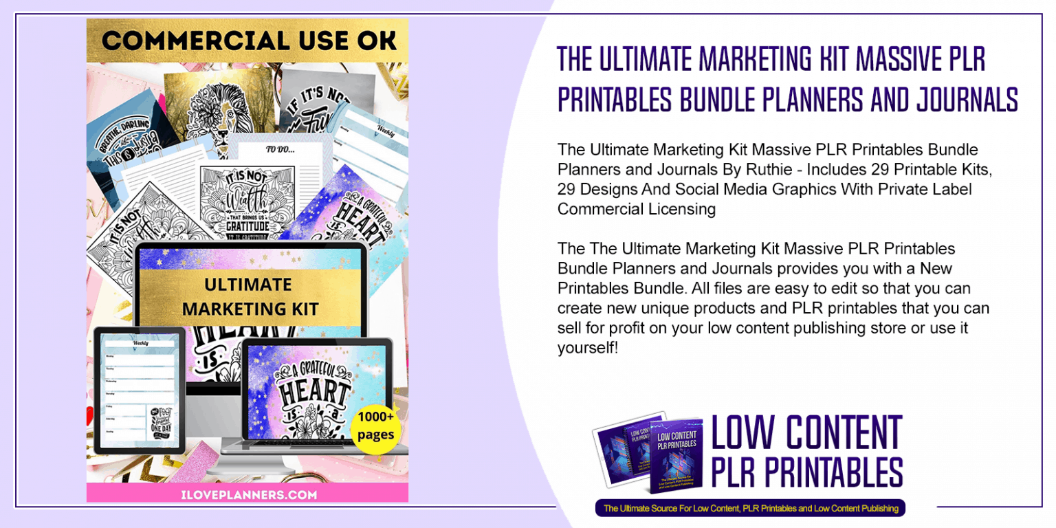 The Ultimate Marketing Kit Massive PLR Printables Bundle Planners and ...