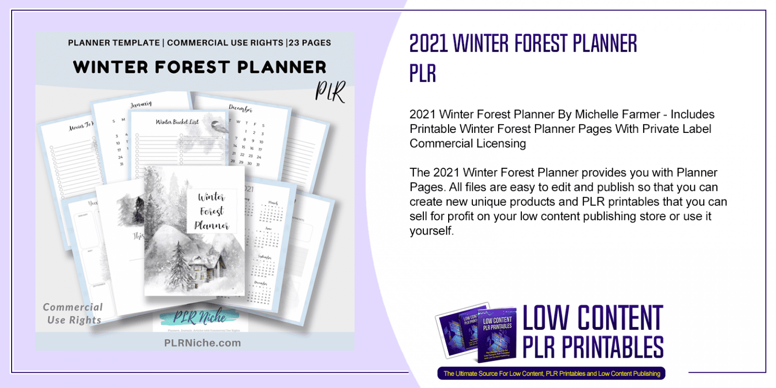 2021 Winter Forest Planner | PLR Printable Planner Pages