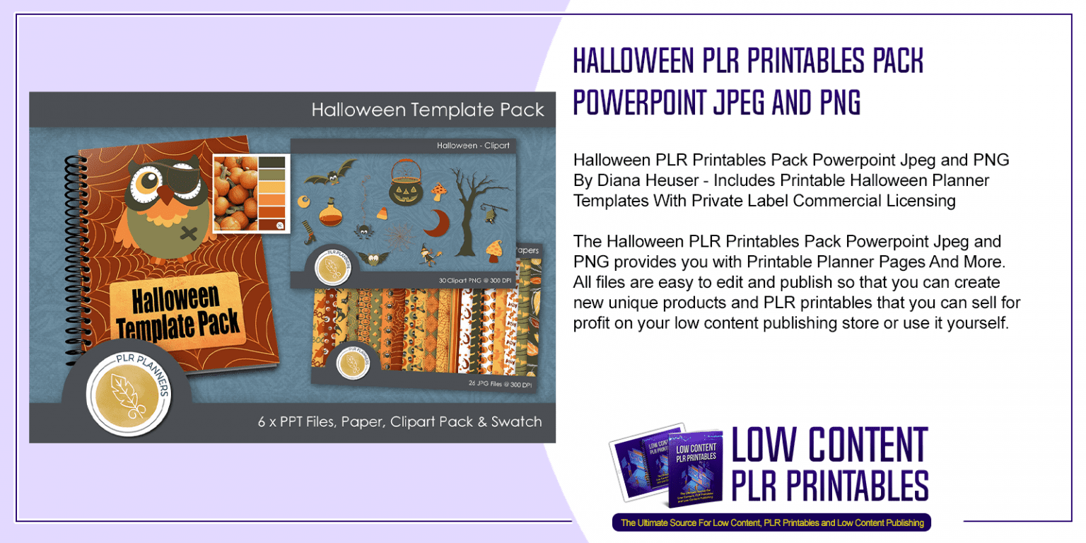 Halloween PLR Printables Pack Powerpoint Jpeg and PNG