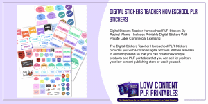Digital Stickers Teacher Homeschool PLR Stickers | PLR Digital Stickers