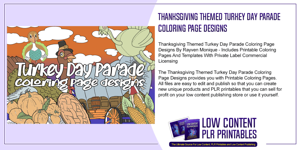 Thanksgiving Themed Turkey Day Parade Coloring Page Designs