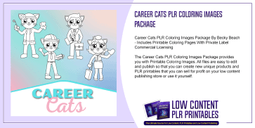 Career Cats PLR Coloring Images Package | PLR Coloring Pages