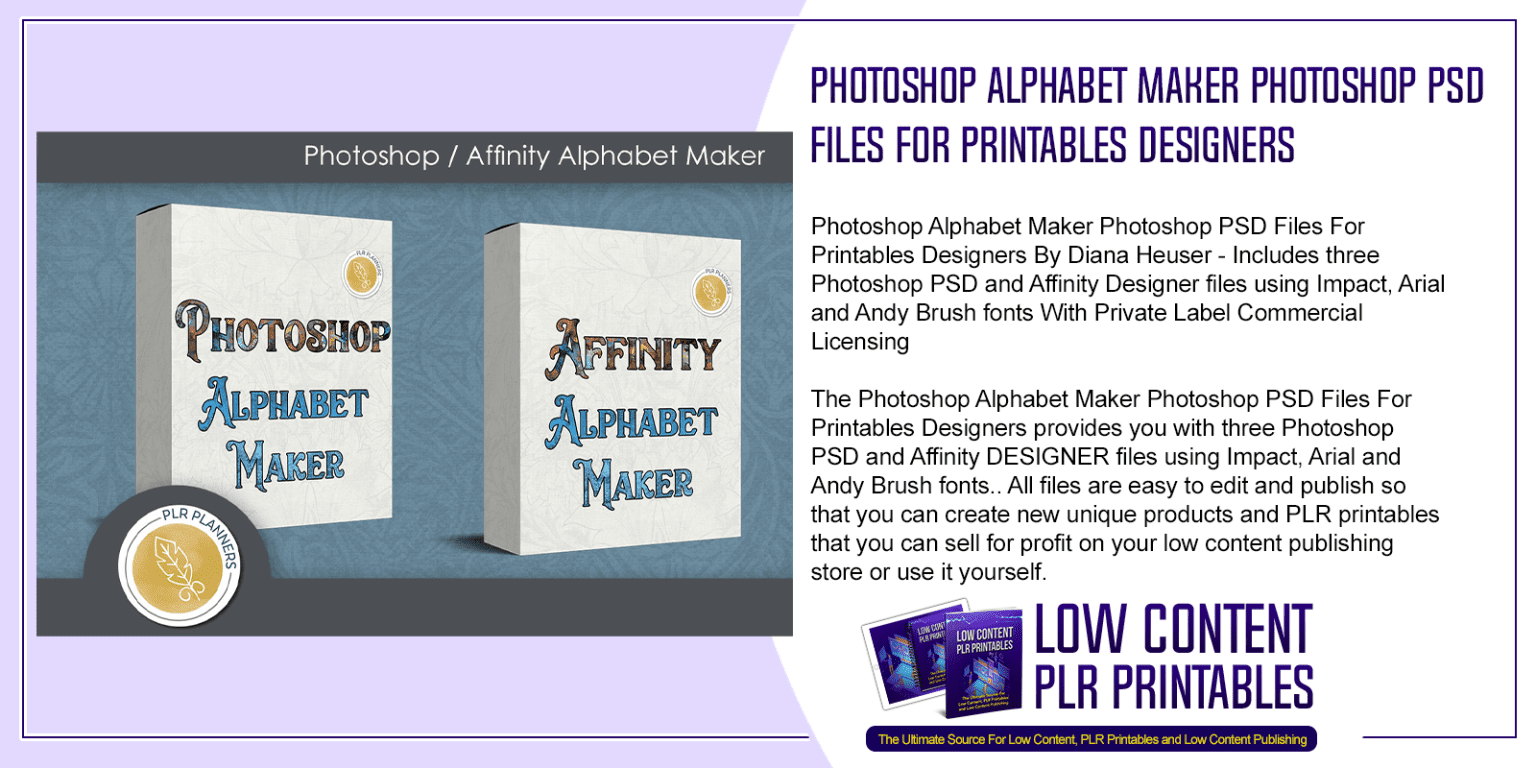 Photoshop Alphabet Maker Photoshop PSD Files For Printables Designers