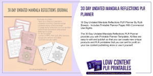 30 Day Undated Mandala Reflections PLR Planner | PLR Planner Pages