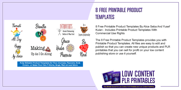 8 Free Printable Product Templates | FREE PLR Printable Templates