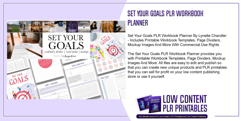 Set Your Goals PLR Workbook Planner | PLR Printable Workbook