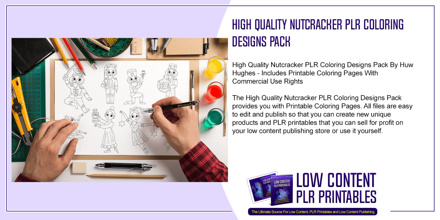 High Quality Nutcracker PLR Coloring Designs Pack | PLR Printables