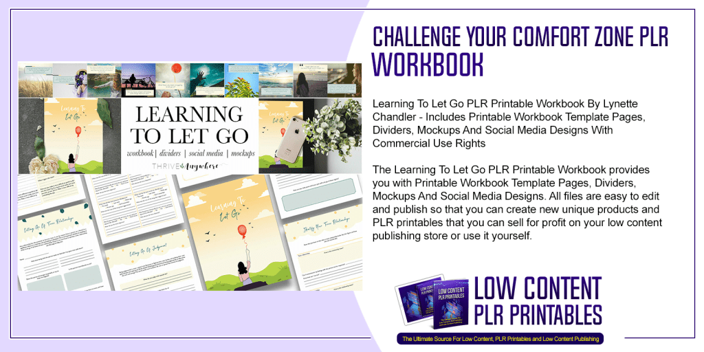Learning To Let Go PLR Printable Workbook | PLR Printable Workbook