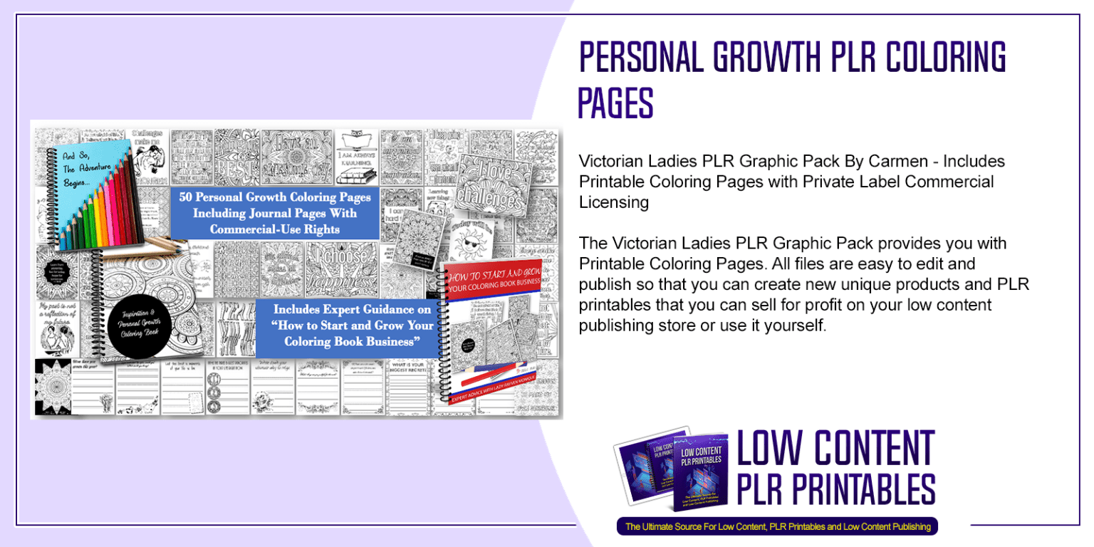 Personal Growth PLR Coloring Pages | PLR Printable Coloring Pages