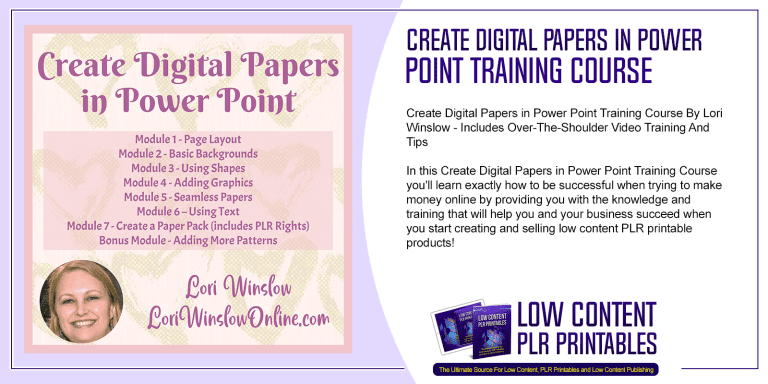 Create Digital Papers in Power Point Training Course | PLR Printables