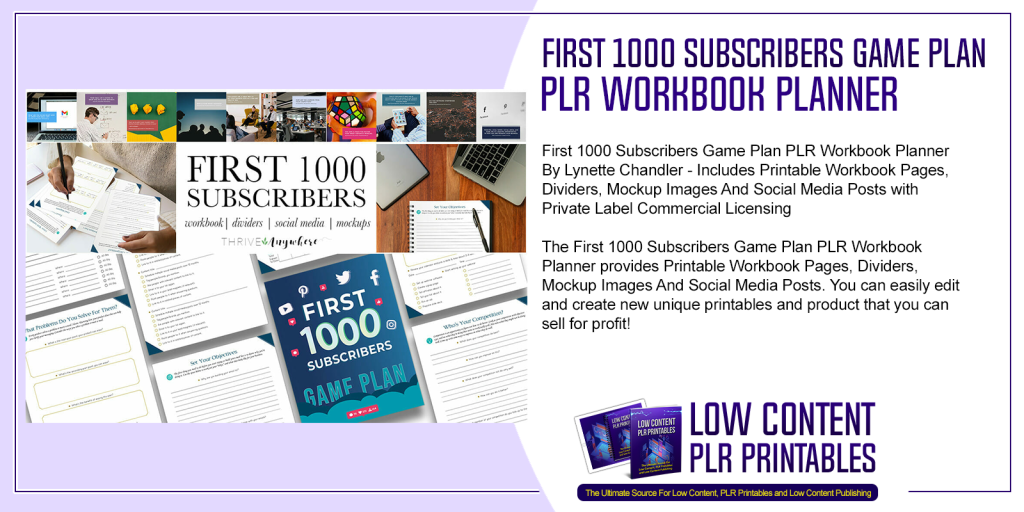 First 1000 Subscribers Game Plan PLR Workbook Planner
