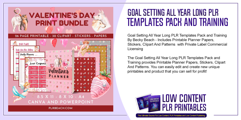 90 Day Goal Setting PLR Journal and Planner | PLR Printable Templates