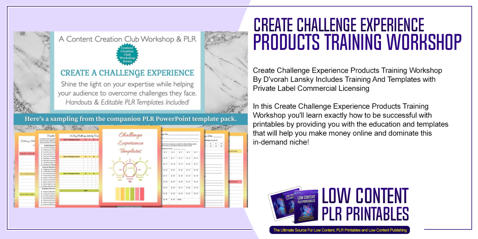 Create Challenge Experience Products Training Workshop