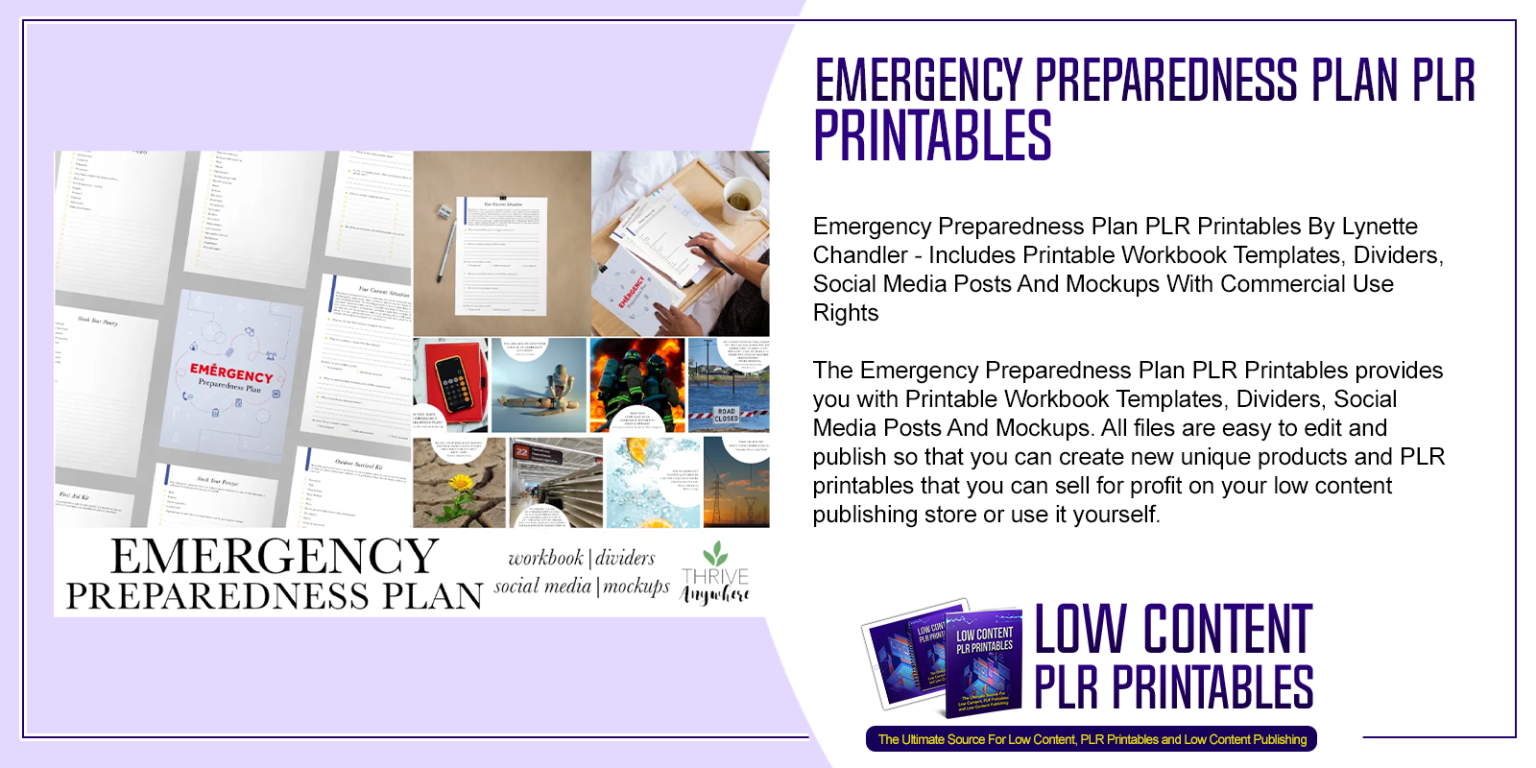Emergency Preparedness Plan PLR Printables | PLR Printables Package