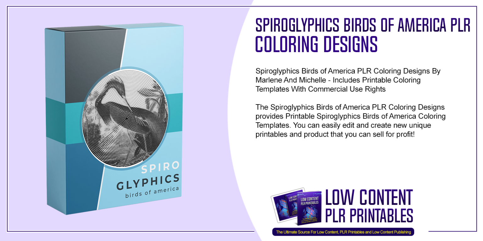 Spiroglyphics Birds of America PLR Coloring Designs | Coloring Pages