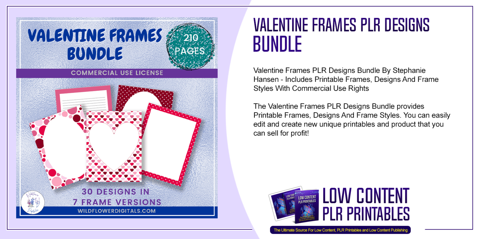 Valentine Frames PLR Designs Bundle | PLR Printable Designs