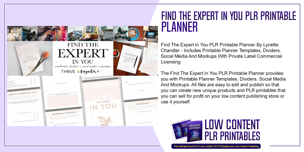 Find The Expert In You PLR Printable Planner | PLR Planner Printables