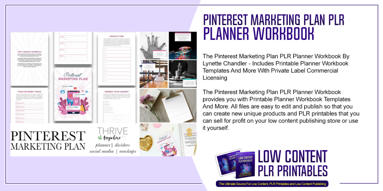 Pinterest Marketing Plan PLR Planner Workbook | PLR Workbook