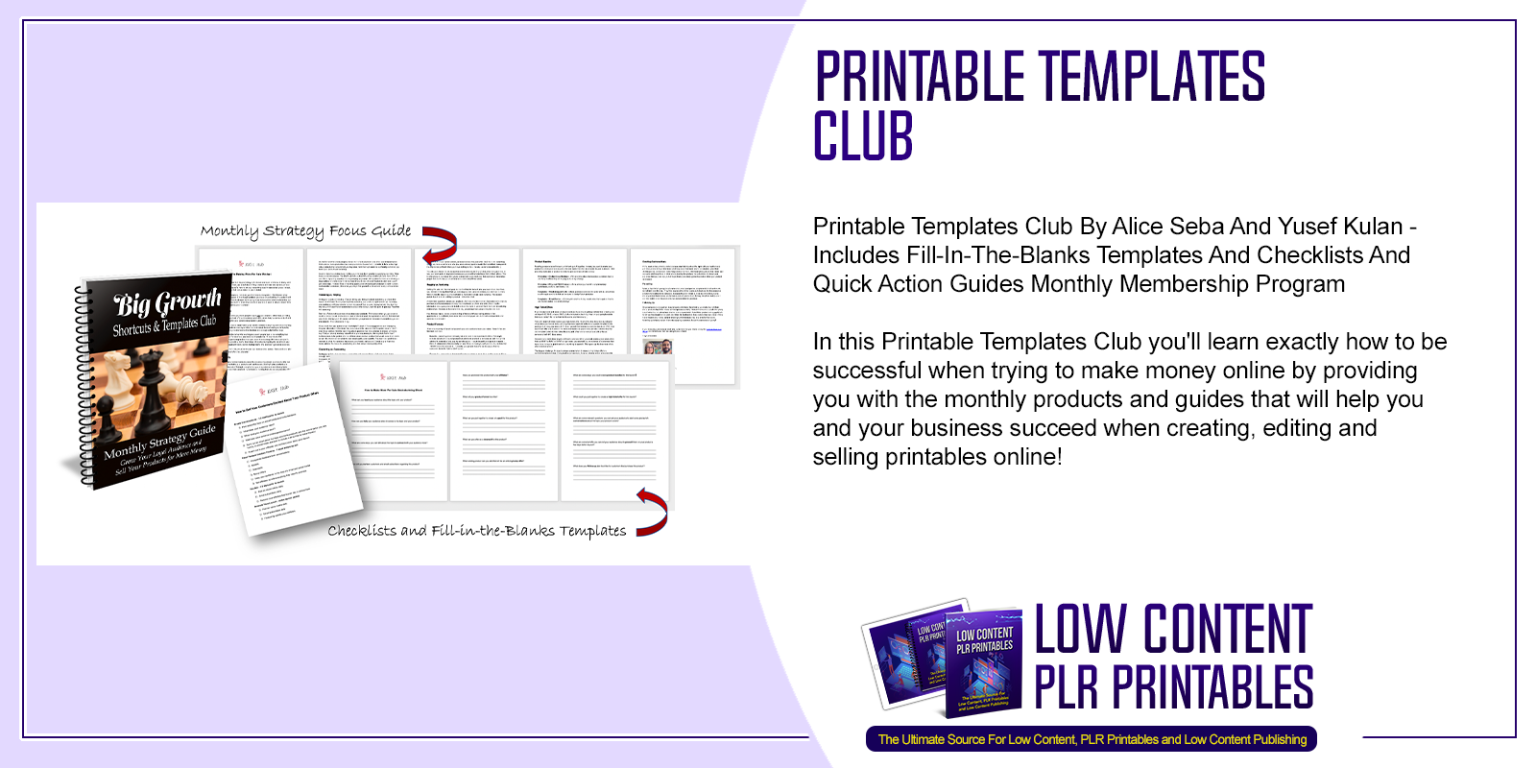 Printable Templates Club | PLR Printable Membership Program