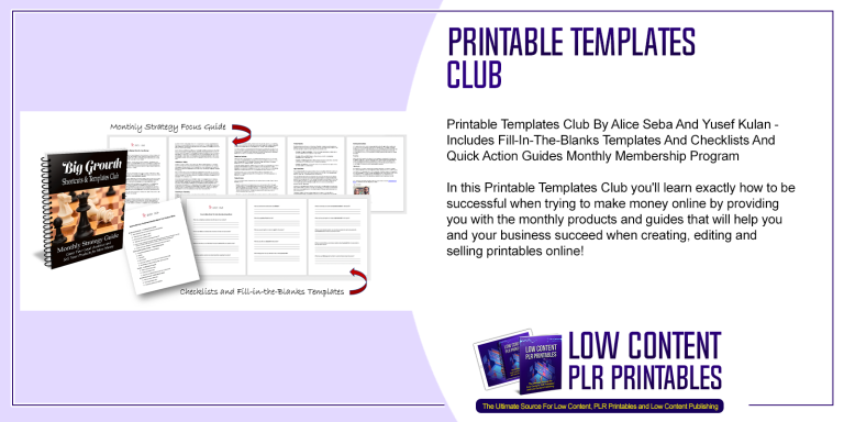 Printable Templates Club | PLR Printable Membership Program