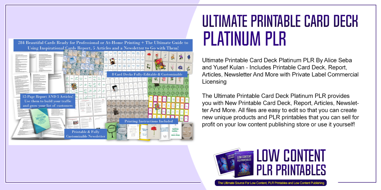 Ultimate Printable Card Deck Platinum PLR | PLR Printable Cards