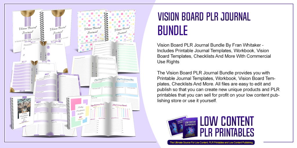 Vision Board PLR Coloring Page Designs | PLR Coloring Printables