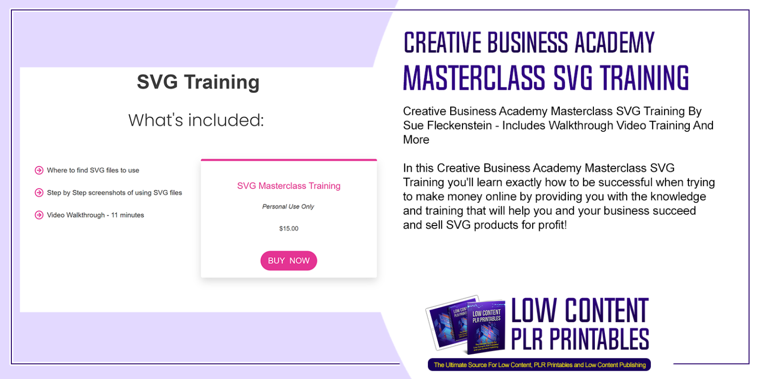Creative Business Academy Masterclass SVG Training | PLR Course