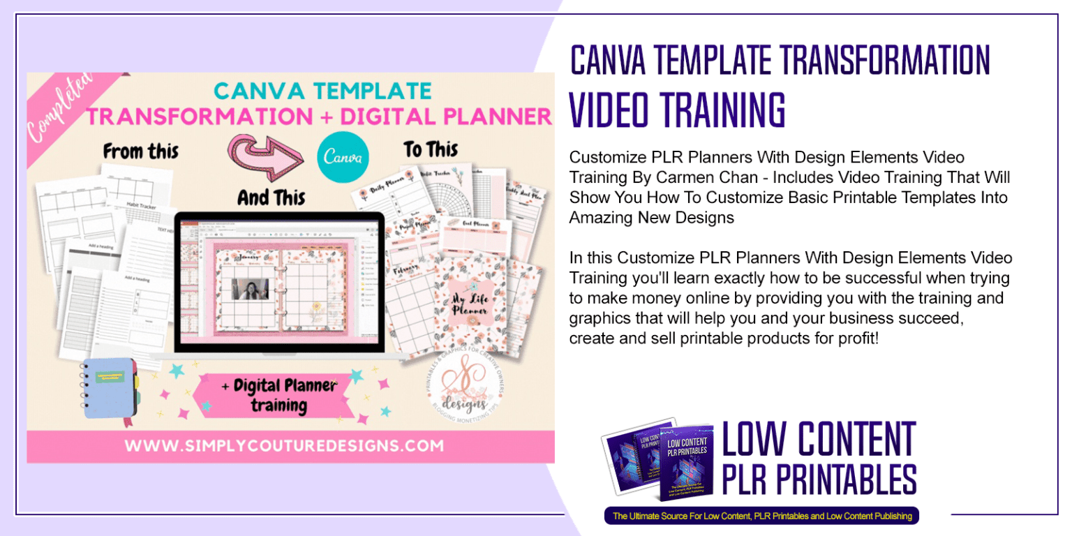 Canva Template Transformation Video Training | PLR Video Course