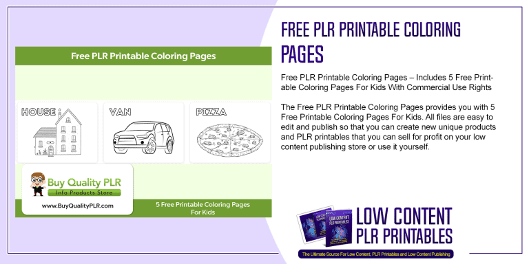 Free PLR Printable Coloring Pages | PLR Coloring Printables
