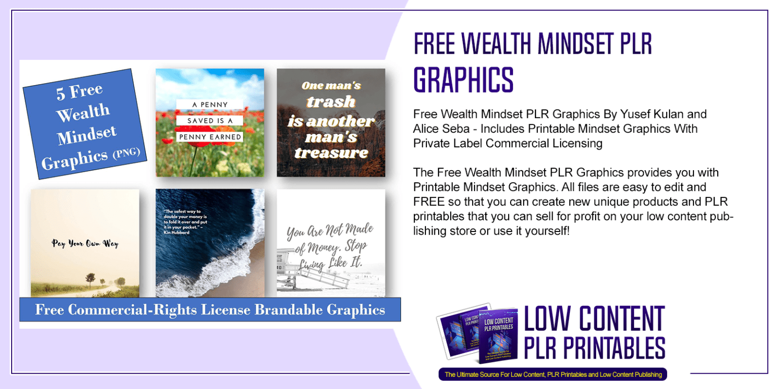 Free Wealth Mindset PLR Graphics | Free PLR Graphic Printables