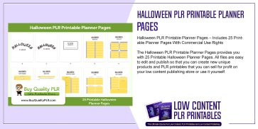 Halloween PLR Printable Planner Pages | PLR Planner Templates