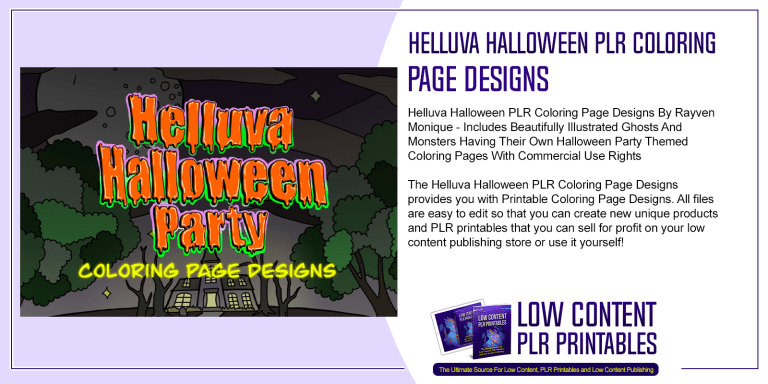 Helluva Halloween PLR Coloring Page Designs | PLR Printables