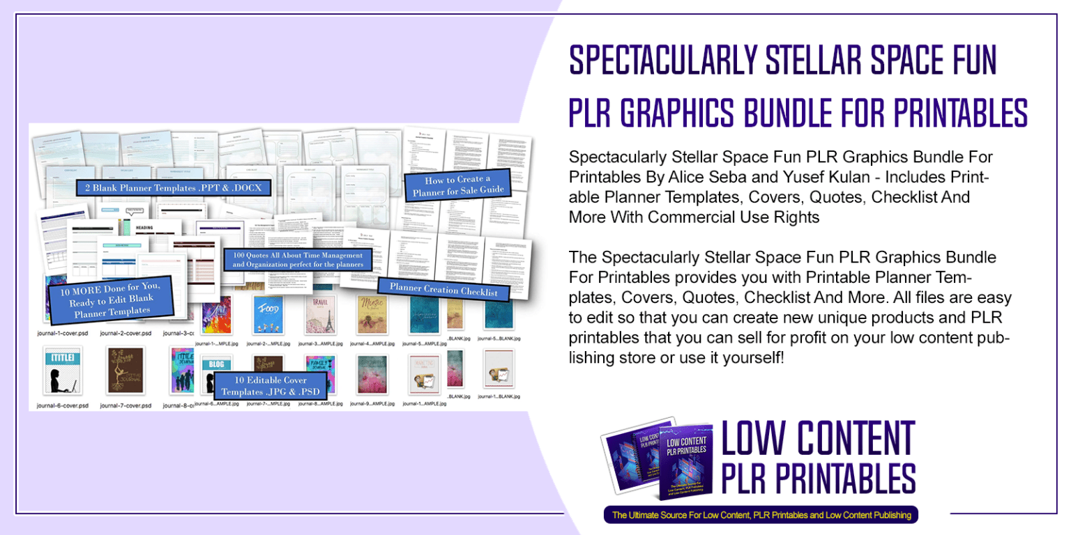 Spectacularly Stellar Space Fun PLR Graphics Bundle
