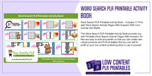 Word Search PLR Printable Activity Book | PLR Activity Pages