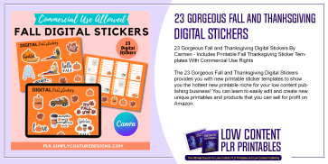 23 Gorgeous Fall and Thanksgiving Digital Stickers