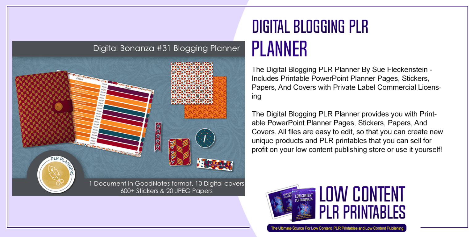 Digital Blogging PLR Planner | PLR Printable Planner Templates