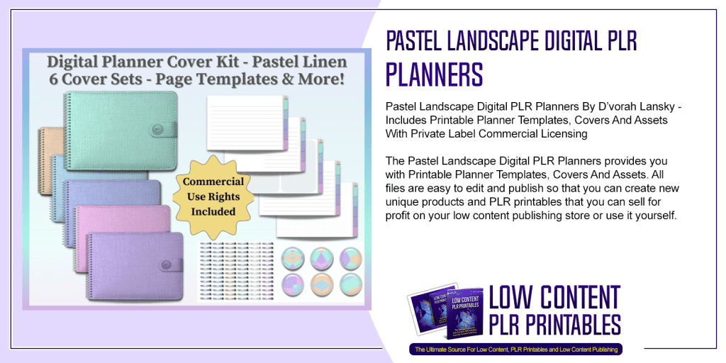 Pastel Landscape Digital PLR Planners | PLR Printable Planner