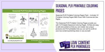 Seasonal PLR Printable Coloring Pages | PLR Coloring Printables