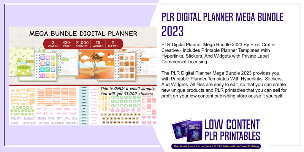 PLR Digital Planner Mega Bundle 2023 | PLR Printable Planner