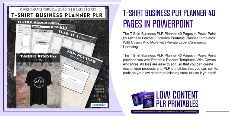 T-Shirt Business PLR Planner 40 Pages in Powerpoint | PLR Plan